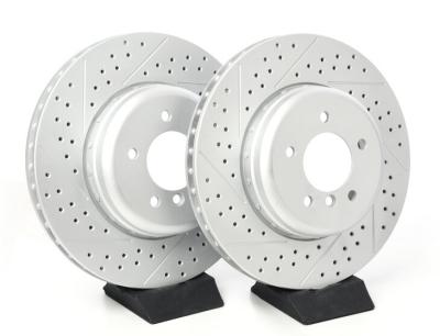 China OEM BMW Geomet Coated Brake Rotors, Wholesale Slotted & Drilled Anti-Corrosion Coated Brake Disc OE 43512-48110 for Toyota Highlander Lexus RX for sale