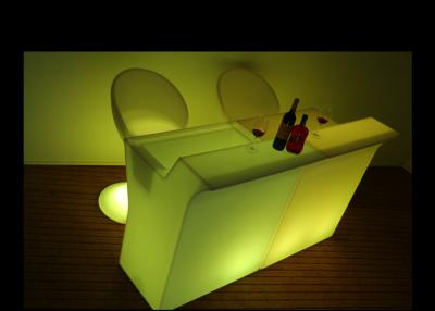 China Glowing Led Light Furniture Commercial Illuminated Wave Shape Counter Bar Table for sale