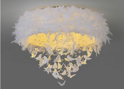 China Northern Europe Led Downlight Ceiling Light Warm Romantic Girls Bedroom White Feather for sale