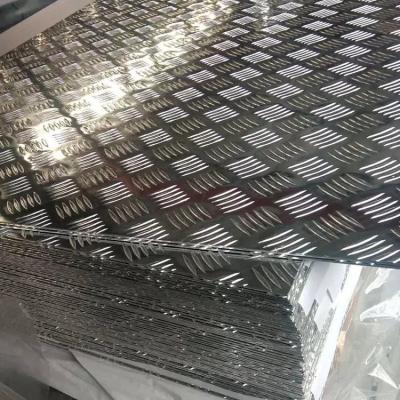 China Hot Rolled 2017 5754 5010 5252 5082 6061 6003 7072 Non Slip Five Bar Aluminium Checker Sheet for sale