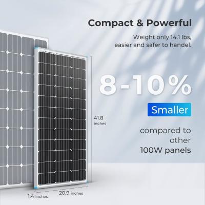 Cina Pannelli solari monocristallini fotovoltaici per balconi 100 Watt 12V OEM in vendita