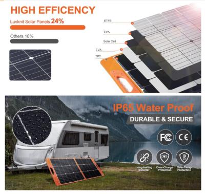 China 100 Watt vouwbare zonnebedekking Draagbare zonnepanelen voor buiten Te koop