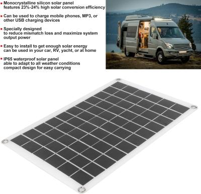 中国 軽量ポータブルソーラーパネル モノクリスタルセル 100W 12/24V USB出力 販売のため