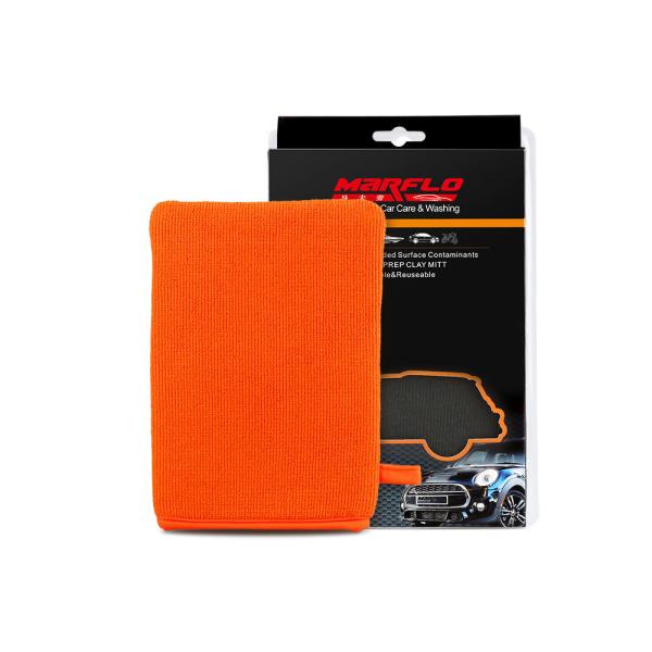 Quality Pp Box Packaged Orange Auto Clay Mitt Nano Skin Wash Mitt For Car Washing for sale