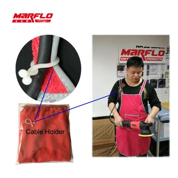 Quality Soft And Thin Microfiber Detailing Apron In Red Gray Colors Lightweight for sale