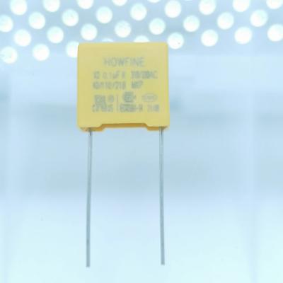China Gele van de de Veiligheidscondensator van 0.1uF X2 Vuurvaste Oplosbare Bestand Te koop
