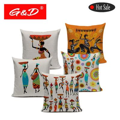 China African Plain G&D Woman Cushion Cover Printing Ethnic Dancing Africa Bedroom Cushion Pillowcase factory