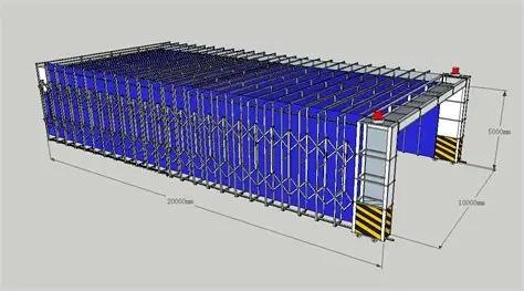 Quality Space-Saving Retractable & Telescopic Spray Painting Enclosure for Large Heavy Industrial Components for sale