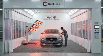 China Infrared (IR) Heated Preparation Bay For Fast Primer Curing Integrates Overhead Short-Wave Infrared Lamps for sale