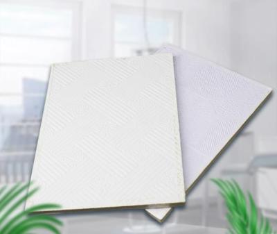 China 7mm-15mm Thickness Acoustical PVC Gypsum Suspended Ceiling Tiles with 900kg/M3 Density for sale