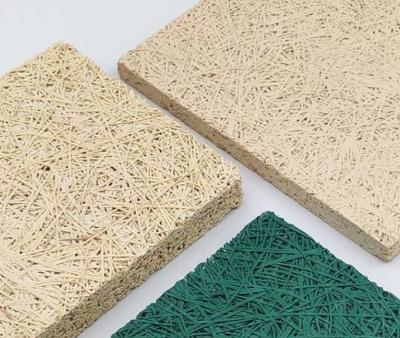 China 1200*2440mm Wood Wool Sound Absorbing Board for Noise Reduction Ceiling Decoration for sale