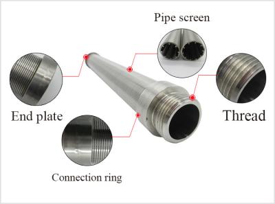 China Welded End Connection Wedge Wire Screen with V-shaped Profile Slot Opening 0.02mm-15mm à venda