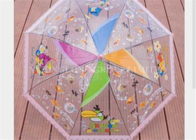 China Kids Clear See Through Umbrella , Transparent Compact Umbrella Tree Printing for sale