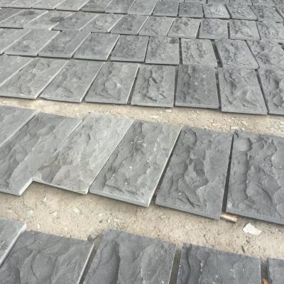China 3cm 5cm bushammered black basalt wall panel for sale