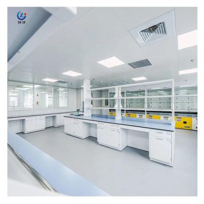 China Anti Corrosion Metal Lab Furniture , 4 Handles Island Biology Lab Table for sale