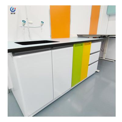 China Chemical Resistant Lab Wall Bench Length 750mm With Phenolic Resin Table Top for sale