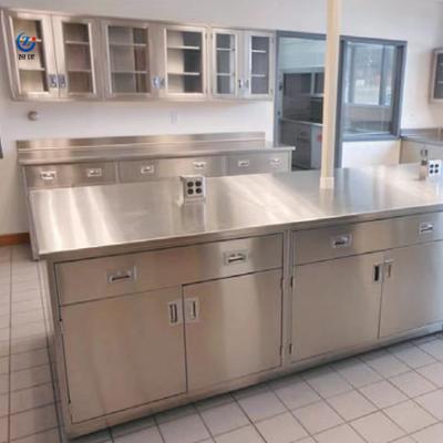 China SS304 Material Lab Island Bench With Customized Length And 2 Doors 1500*850mm Size for sale