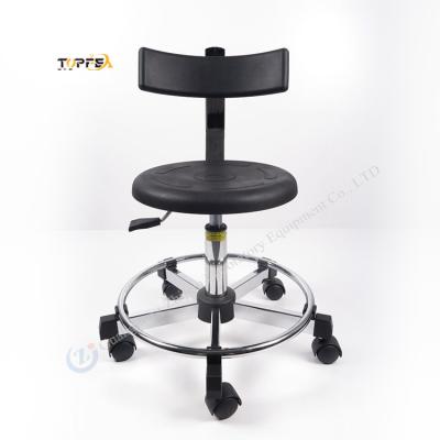 China 350mm Adjustable Pu Foam Chair Laboratory Stool With Foot Ring And Aluminum Alloy Base for sale
