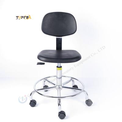 China 350 mm verstelbare Pu-schuim stoel laboratorium kruk met voetring en aluminium legering basis Te koop