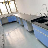 China High Durability Wall-Mounted Laboratory Bench Featuring Ceramic Table Top for sale