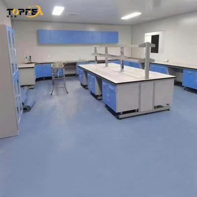 China Banco de la isla de laboratorio personalizado con capacidad de carga de 200-250 kg y número personalizado de gabinetes y estantes en venta