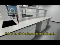 Lab Island Bench - Epoxy Harz Top, 2 kastjes, 4 laden, verstelbare planken