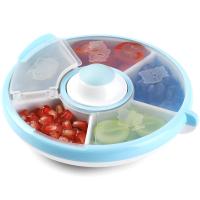 China Stackable Divided Plastic Food Containers White Round Shape BPA Free Meterial for sale