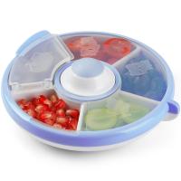 China Round Divided Plastic Containers Multi Compartment Snack Containers for sale