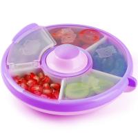 China Round Divided Plastic Containers Multi Compartment Snack Containers for sale