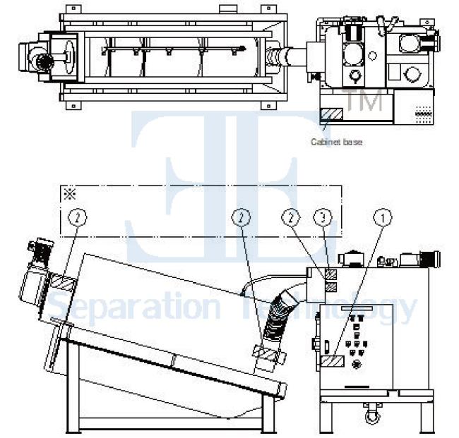 Screw Press technical drawing