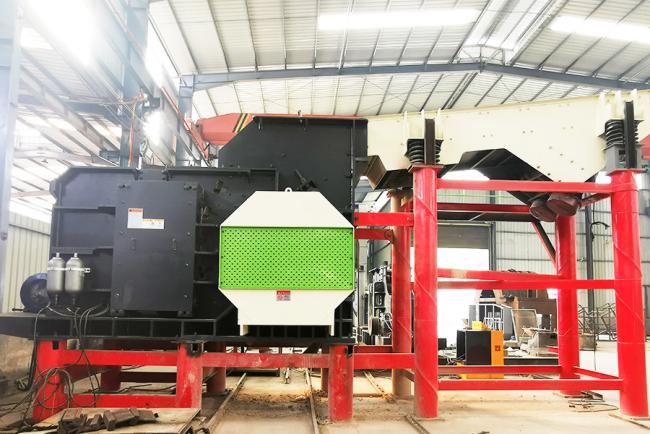 Industrial cone crusher machine operating in mining environment