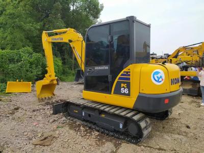 China PC56 5300kg Gebruikte compacte graafmachines Tweedehands Komatsu graafmachine 0,22m3 Emmer for sale