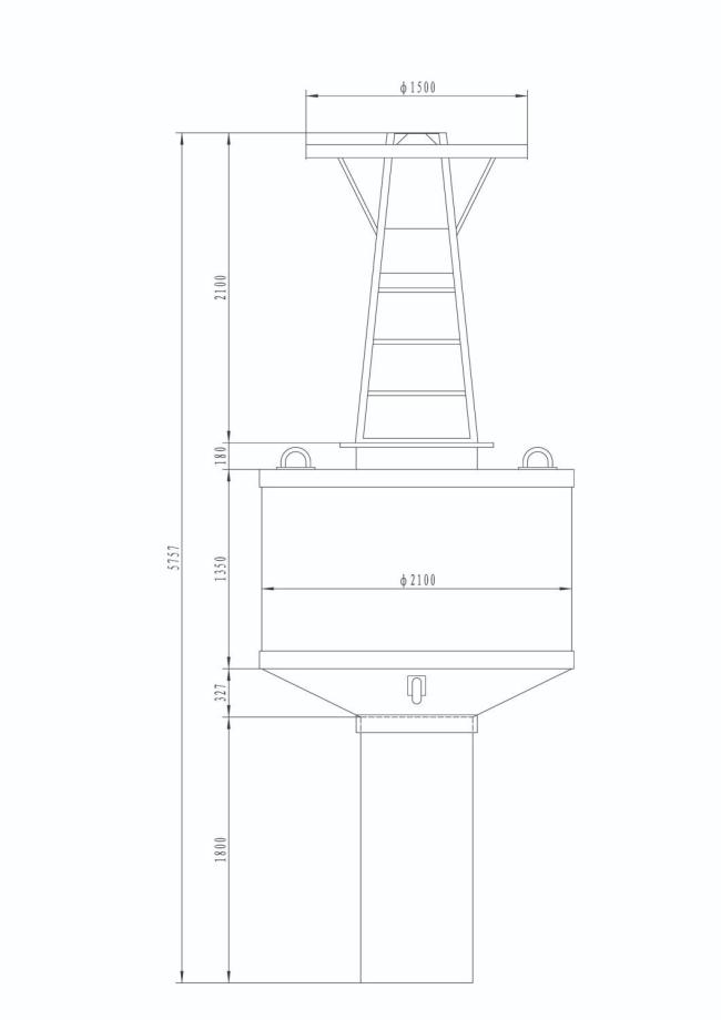 Dia 2.1m Plastic Buoy for Marine Navigation with Solar Power Lantern/Mooring System/Radar Reflector