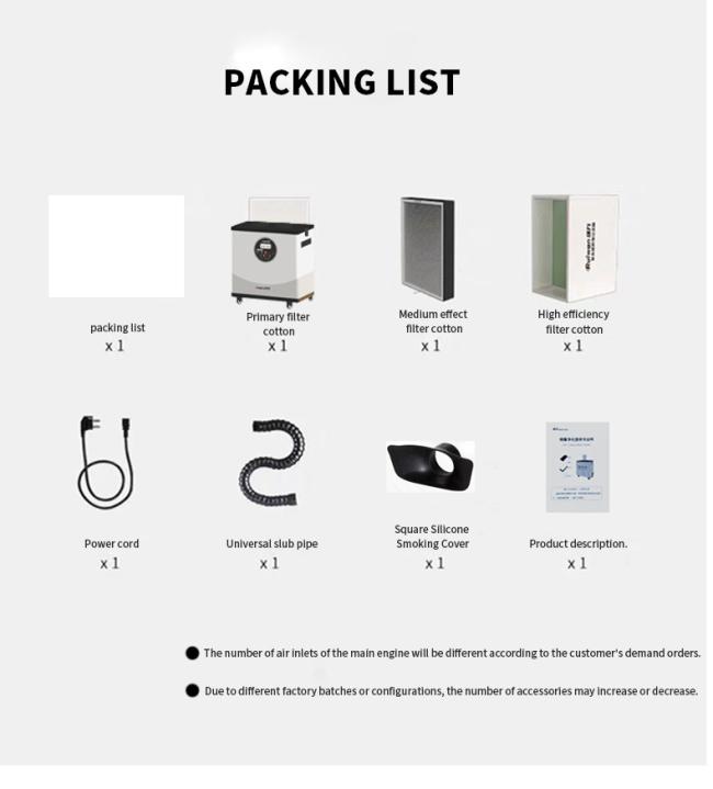 Jiubei Smoke Air Purifier Collect Laser Dust CO2 Smoke Filter Machine for Other Air Cleaning Equipment