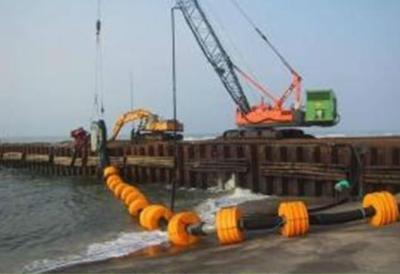 Cina 8 mm Conchiglie esterne gialle di alta densità galleggianti di condotte di draghe marine per lo scarico di sabbia in vendita