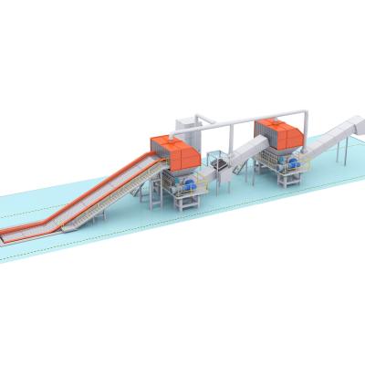 China 8000KG Triturador de dois eixos para esmagar tiras de tecido de couro e resíduos sólidos industriais à venda