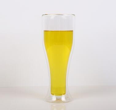 China 12 oz 350ml Creative Double Wall Beer Glass Water Bottle Hopside Down Beer Mug My Bottle Crystal Drink Mugs Cups for sale