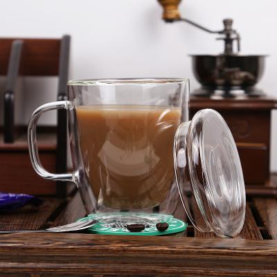 China High quality crystal double wall glass cup/coffee glass mug,Borosolicate 330ml handblown tea and coffee glass for sale