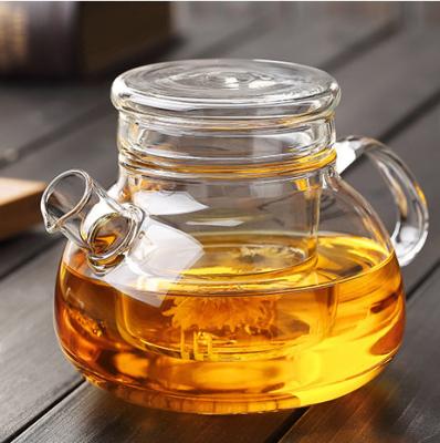 China 900ml Heat Resistant Borosilicate Glass Teapot with glass Infuser for Loose Tea, Bagged and Flowering Teas for sale