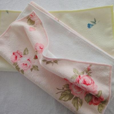 China Flower printed tea 100% polyester towel for sale
