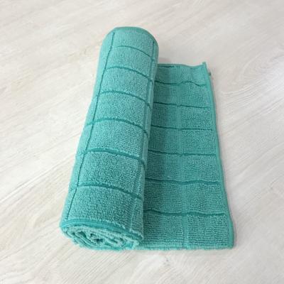China Hot saled export 100% polyester green microfiber big grid dry wipes for house keeping for sale
