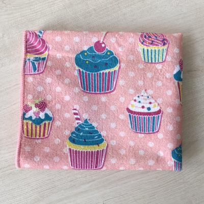 China Cute printed cake towels microfiber absorbing water kitchen useage with single side printed for sale