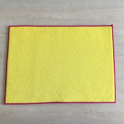 China Sinlge packed 1pc Microfiber  printeted water absorb dish mat kitchen water pad with grid patten for sale