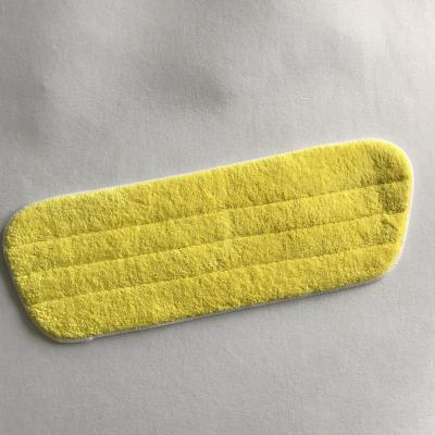 China 100% polyester absorb water flat mop  house keeping wet mop Chinese suppiler with scrape for sale