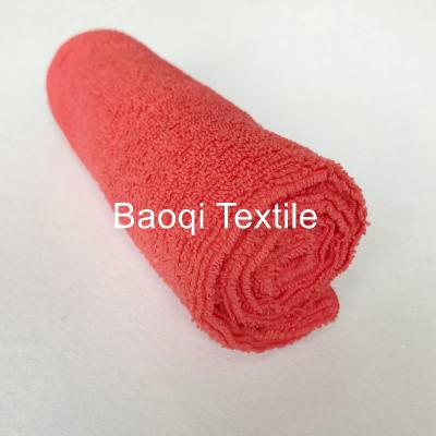 China Red solid stripe 100% poly bathroom absorbent water drying wipe,cake towels  kitchen cleaning rags size 38*51cm for sale