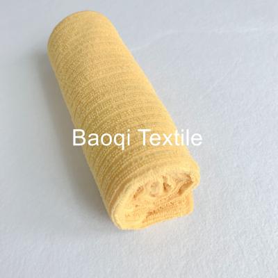 China Yellow popular solid single stripe dish rags microfiber tea towels wipes,single side kitchen cleaning rags size 16*16“ for sale
