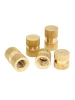China Solid Brass Knurled Nuts Blind Hole Single Pass Copper Insert Thumb Nuts for Electronic Machinery for sale