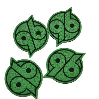 China Quick Delivery Fashion Pattern Green Full Brush Printed Anti Slip Silicone Labels For Clothing for sale