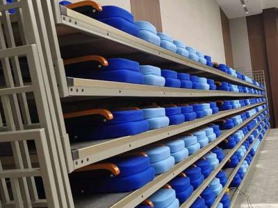 China Indoor Telescopic Bleacher Seating with Customized Size and Aisle Handrail Accessories for Events for sale