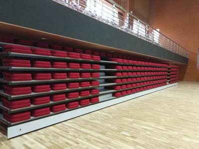 China OEM Soft Cushion Telescopic Bleacher Seating Tribune Seating W900mm Step for sale